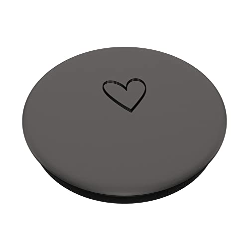 Gray Simple Minimalist Heart PopSockets Swappable PopGrip