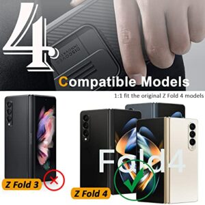 Miimall Compatible for Samsung Galaxy Z Fold 4 Case Hinge, [Slide Camera Cover][Creative Hinge Protection] Military Grade Protection Bumper Cases for Galaxy Z Fold 4 5G Case 2022