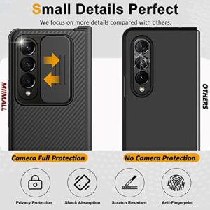 Miimall Compatible for Samsung Galaxy Z Fold 4 Case Hinge, [Slide Camera Cover][Creative Hinge Protection] Military Grade Protection Bumper Cases for Galaxy Z Fold 4 5G Case 2022