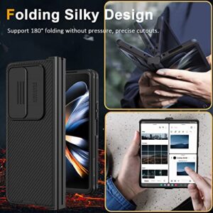 Miimall Compatible for Samsung Galaxy Z Fold 4 Case Hinge, [Slide Camera Cover][Creative Hinge Protection] Military Grade Protection Bumper Cases for Galaxy Z Fold 4 5G Case 2022