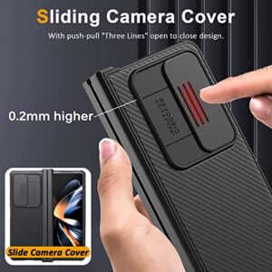 Miimall Compatible for Samsung Galaxy Z Fold 4 Case Hinge, [Slide Camera Cover][Creative Hinge Protection] Military Grade Protection Bumper Cases for Galaxy Z Fold 4 5G Case 2022