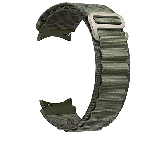 Nylon Watch Band Compatible with Samsung Galaxy Watch 6 5 4 Bands 40mm 44mm/Watch 5 Pro Band 45mm/Watch 4 6 Classic Bands 42mm 43mm 46mm 47mm, Alpine Loop Woven Sport Strap for Men Women - Green