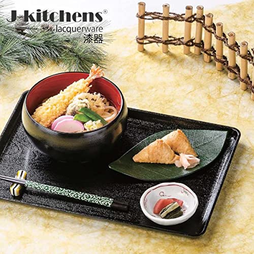 J-Kitchens Obon Tray, Heat Resistant, Kaisei Bon, Black, Shaku 4, Made in Japan