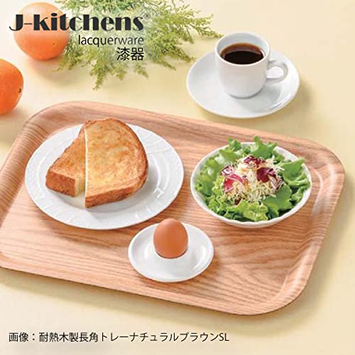 J-Kitchens Obon Tray, Heat Resistant, Wood, Long Square Tray, Natural, Brown, 16.9 inches (43.0 cm), Anti-Slip, Made in Japan