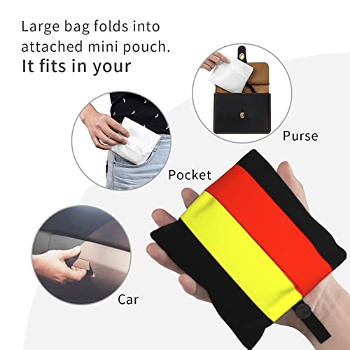 allgobee Kitchen Reusable Grocery Bags German-Flag-Germany Shopping Bags Washable Foldable Carry Pouch Tote Gift Bags Durable