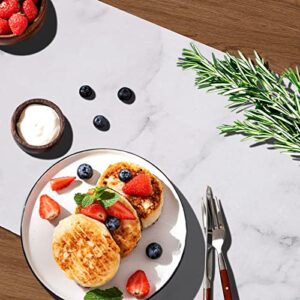 Trivet Table Runner Hot Plates Mat 12 X 40 Inch Heat Resistant Table Protector Waterproof Decorative Farmhouse Kitchen Trivets Counter Heat Proof Placemats for Hot Dishes (Marble)