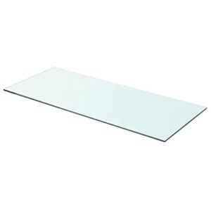 golinpeilo tempered glass shelf panel glass clear, floating glass shelves, 0.3" thick wall mount glass support plate for shower bathroom home office display 27.6" x 11.8"