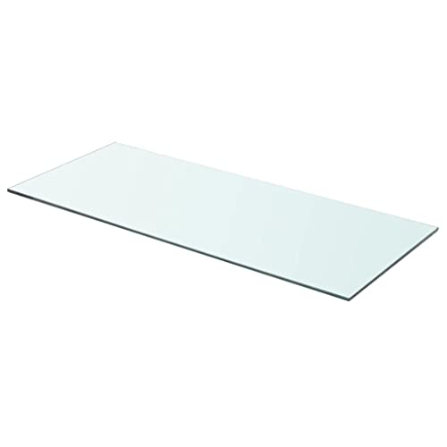 GOLINPEILO Tempered Glass Shelf Panel Glass Clear, Floating Glass Shelves, 0.3" Thick Wall Mount Glass Support Plate for Shower Bathroom Home Office Display 27.6" x 11.8"