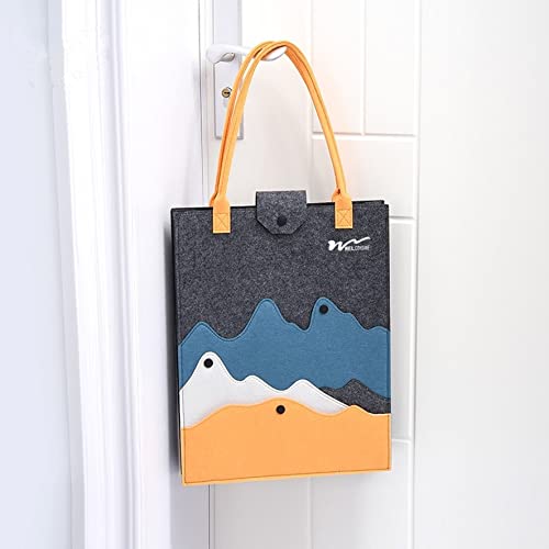 W WELCOYSINE Reusable Felt Bag Shopping Basket Storage Wood Log Carrier for Hospital, Shopping, Beach, Travel (DARK GREY-01 )