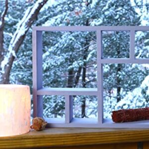 Mini Crystal Display Shelf - Rustic Wall-Mounted Floating Shelf for Farmhouse Décor. Great Nightstand/Apothecary Shelf for Fossils, Reiki Crystals or Countertop Organizer (Violet)