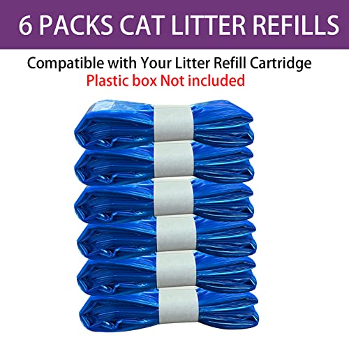 Cat Litter Refills Bag, Litter Refills Bag Compatible with Your Standard and Plus Genie Litter Disposal Refill Cartridge, Generic Litter Refills Bag,Original Refill Cartridge is Not Included 6 Pack