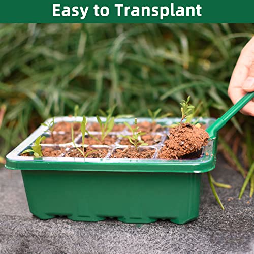 IWNTWY 10 Packs Seed Starter Tray, Seed Starter Kit with Humidity Dome and Base, Plant Starting Kit Mini Greenhouse Germination Kit for Indoors Seeds Sprout Growing Starting, 12 Cells Per Tray