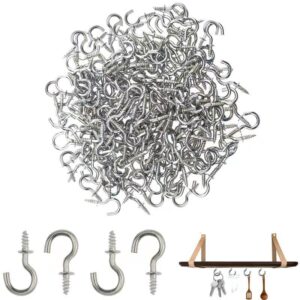 auswalar 200 pcs mini ceiling screw hooks for hanging 1/2 inch cup hooks screw plants mug arts decorations