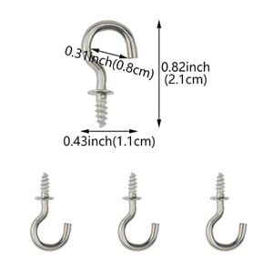 Auswalar 200 PCS Mini Ceiling Screw Hooks for Hanging 1/2 Inch Cup Hooks Screw Plants Mug Arts Decorations