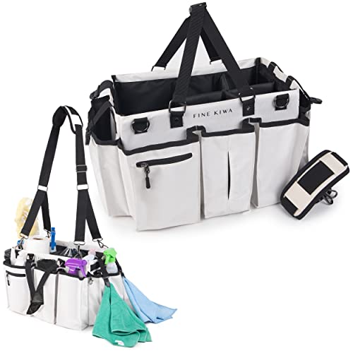 Fine Kiwa Cleaning Caddy Bag, Cleaning Supplies Organizer with Handle, Storage Caddy for Cleaning Products, Cleaning Supplies Caddy, Large Cleaning Tote Caddy - Also Good for Car & Grilling Supplies