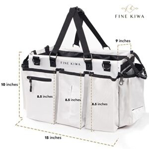 Fine Kiwa Cleaning Caddy Bag, Cleaning Supplies Organizer with Handle, Storage Caddy for Cleaning Products, Cleaning Supplies Caddy, Large Cleaning Tote Caddy - Also Good for Car & Grilling Supplies