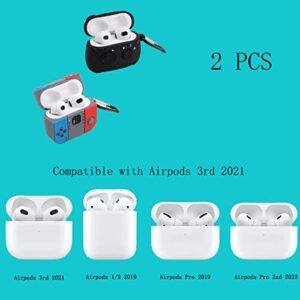 [2 Pcs] Wifantien 3D Cute Gamepad+Switch Case for AirPod 3rd Case,3D Cute Cartoon Women Girls Kids Kawaii Cool Game Gamepad Shape Keychain Case for Airpods 3rd Gen 2021 Case