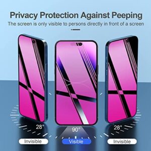 Heromiracle Compatible with iPhone 14 Pro Max Privacy Screen Protector Mirror Effect Anti-Spy anti Blue light eye protection 2 Pack Gradient Colorful espejo (Pink 6.7 inch)