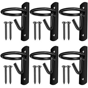 dunzy 6 pcs bucket hooks for horses equestrian bucket hook metal water bucket hangers horse stalls feed bucket barn farmhouse supplies (black)