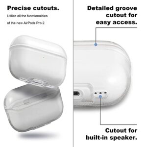 Camofit Case Compatible with Airpods Pro 2nd Generation Case Clear 2022, Soft TPU Transparent Protective Cover Case, Shockproof Case Skin with Hand Strap Compatible with Airpods Pro 2 Charging Case