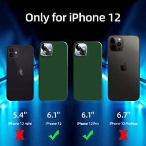 JTWIE [5 in 1 for iPhone 12 Phone Case/iPhone 12 Pro Phone Case with Screen Protector and Camera Lens Protector, Liquid Silicone Phone Case for iPhone 12 Pro (Alpine Green)…