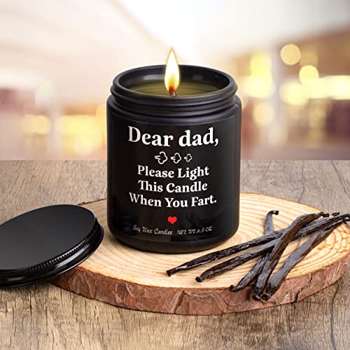 Dad Gifts from Daughter Son, Funny Gifts for Dad, Fathers Day Birthday Gifts for Dad Step Dad Father in Law Him Bonus Dad Daddy,Smoke & Vanilla Scented Candle Gifts for Men