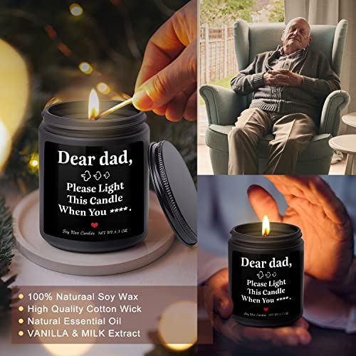 Dad Gifts from Daughter Son, Funny Gifts for Dad, Fathers Day Birthday Gifts for Dad Step Dad Father in Law Him Bonus Dad Daddy,Smoke & Vanilla Scented Candle Gifts for Men