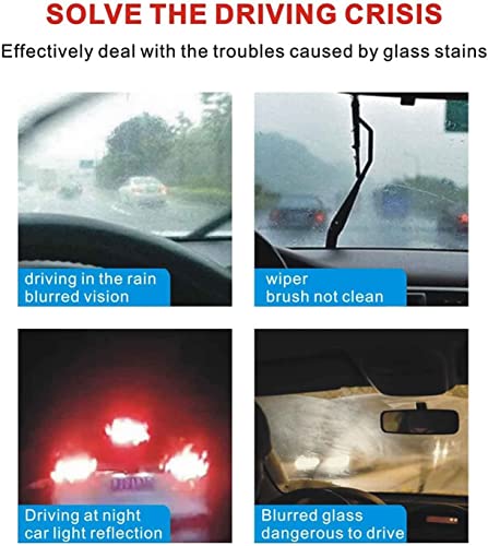 2PCS Car Glass Oil Film Cleaner, Glass Film Removal Cream, Car Windshield Oil Film Cleaner,Glass Oil Film Remover with Sponge