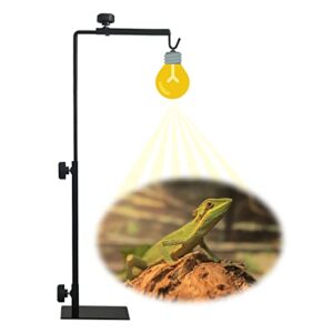 muyg reptile metal lamp stand, height adjustable 14.17-24.01" floor lamps bracket reptiles tank heating light support for reptile glass terrarium amphibians terrestrial invertebrates vivarium