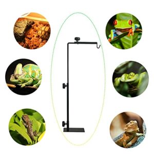 MUYG Reptile Metal Lamp Stand, Height Adjustable 14.17-24.01" Floor Lamps Bracket Reptiles Tank Heating Light Support for Reptile Glass Terrarium Amphibians Terrestrial Invertebrates Vivarium