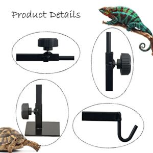 MUYG Reptile Metal Lamp Stand, Height Adjustable 14.17-24.01" Floor Lamps Bracket Reptiles Tank Heating Light Support for Reptile Glass Terrarium Amphibians Terrestrial Invertebrates Vivarium