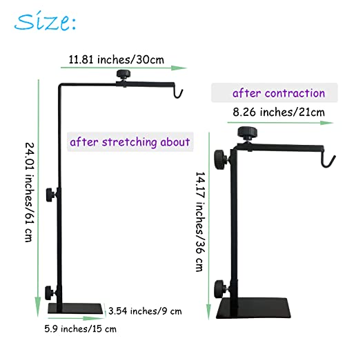 MUYG Reptile Metal Lamp Stand, Height Adjustable 14.17-24.01" Floor Lamps Bracket Reptiles Tank Heating Light Support for Reptile Glass Terrarium Amphibians Terrestrial Invertebrates Vivarium