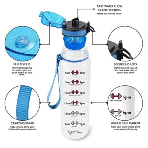 34HD Stop Slacking Drink Your Water 32 Oz Water Track Bottle, Water Bottle With Time Marker, Reminder Water Bottle, Motivational Insulated Water Bottle