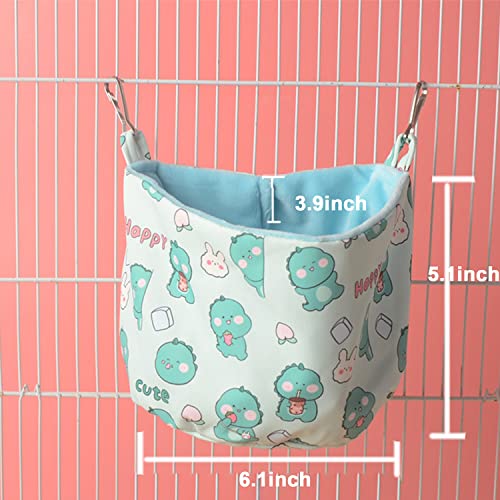 MuYaoPet Cute Sugar Gliders Ferret Hammock Bed Pouch Swing Toys Small Animal Hanging Bed Hideout Hut Sack for Gerbil Rat Guinea Pig Squirrel Sugar Gliders Cage Accessories (Blue)