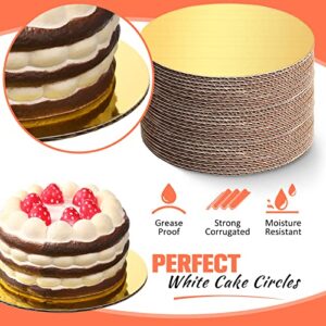 100 Pack Round Cake Boards 6'' Gold Circle Cake Base Cardboard Cake Rounds Grease Proof Disposable Cardboard for Baking Cake Pizza