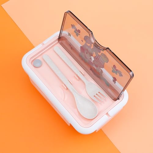 G-Ahora Versatile 2-Compartment Me-lody Bento Boxes, Me-lody Lunch Box, Leak-Proof Lunchbox Bento Box with Utensil Set for Dining Out, Work, Picnic (LBOX Me)