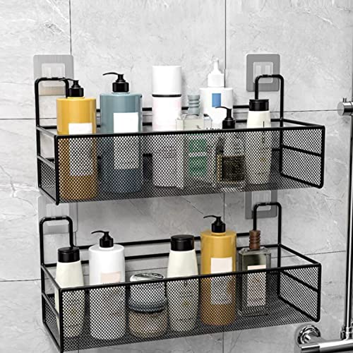 DOITOOL Kitchen Wall Floating Home Shower Shelves Storage Basket Shampoo Toiletries Wire Room Mounted Metal Office Conditioner Bedroom Mesh cm for Versatile Bathroom Living Drilling and