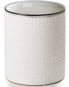 getstar large (7.2” x 6.2”) kitchen counter, ceramic cooking utensil holder with protective & non-slip cork mat, farmhouse kitchen decor