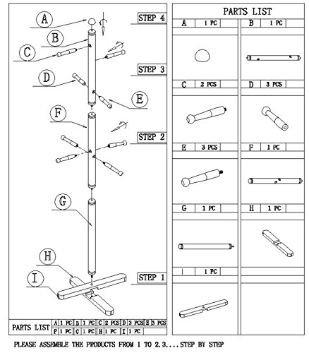 Frenchi Home Furnishing Freestanding Kid's Coat Rack & Hanger, white