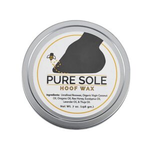 pure sole hoof wax - hoof putty wax that helps heal and protect your horse's hooves - perfect for horse hoof wall separation, cracks, crevices and white line - 7 oz. tin