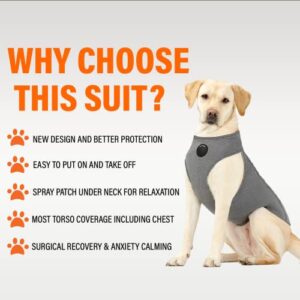 NeoAlly Upgraded Dog Surgical Recovery Suit Cone Alternative Onesie Post Surgery Wear Protects Abdominal Wounds and Skin Anti Licking, Aids Hot Spots, and Provides Anti Anxiety Relief - L