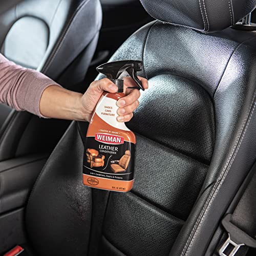 Weiman Leather Cleaner Conditioner & Protector for Couches, Boots, Chairs, Bags, Purses & Auto Interior with Microfiber Towel Included (2 Pack)