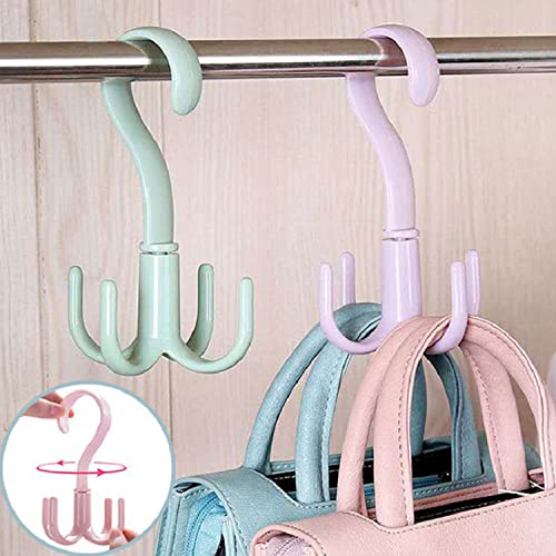 6 PCS Belt Hanger for Closet Purse Bag Scarf Organizer for Closet Organizer Hook Tie and Belt Hanger Rack in Wardrobe Bag Hook Coat Hanger Hook Rotatable Plastic Hangers,Purse Holder for Closet…