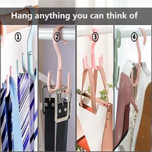 6 PCS Belt Hanger for Closet Purse Bag Scarf Organizer for Closet Organizer Hook Tie and Belt Hanger Rack in Wardrobe Bag Hook Coat Hanger Hook Rotatable Plastic Hangers,Purse Holder for Closet…