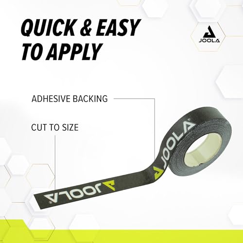 JOOLA Pickleball Paddle Edge Tape - Protects Edge Guard & Covers Lead Tape for Pickleball Paddles - Black, Fits Any Brand & Most Sizes of Pickleball Rackets - 5 Meter Extra Long Roll for 6 Racquettes