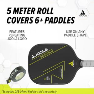 JOOLA Pickleball Paddle Edge Tape - Protects Edge Guard & Covers Lead Tape for Pickleball Paddles - Black, Fits Any Brand & Most Sizes of Pickleball Rackets - 5 Meter Extra Long Roll for 6 Racquettes