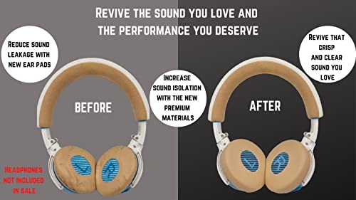 Premium Replacement SoundLink On-Ear Beige Ear Pads Cushions Compatible with Bose SoundLink On-Ear Wireless BH1 Headphones Bose On-Ear 2 (OE2) and Bose SoundTrue On-Ear Headphones. Great Comfort