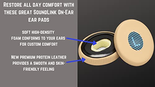 Premium Replacement SoundLink On-Ear Beige Ear Pads Cushions Compatible with Bose SoundLink On-Ear Wireless BH1 Headphones Bose On-Ear 2 (OE2) and Bose SoundTrue On-Ear Headphones. Great Comfort