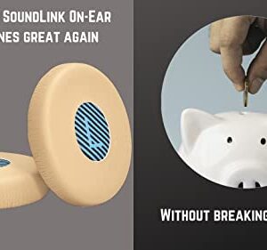 Premium Replacement SoundLink On-Ear Beige Ear Pads Cushions Compatible with Bose SoundLink On-Ear Wireless BH1 Headphones Bose On-Ear 2 (OE2) and Bose SoundTrue On-Ear Headphones. Great Comfort