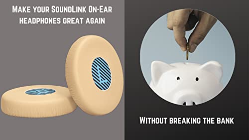 Premium Replacement SoundLink On-Ear Beige Ear Pads Cushions Compatible with Bose SoundLink On-Ear Wireless BH1 Headphones Bose On-Ear 2 (OE2) and Bose SoundTrue On-Ear Headphones. Great Comfort